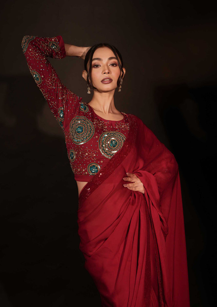 Embroidered Saree – Isadaa