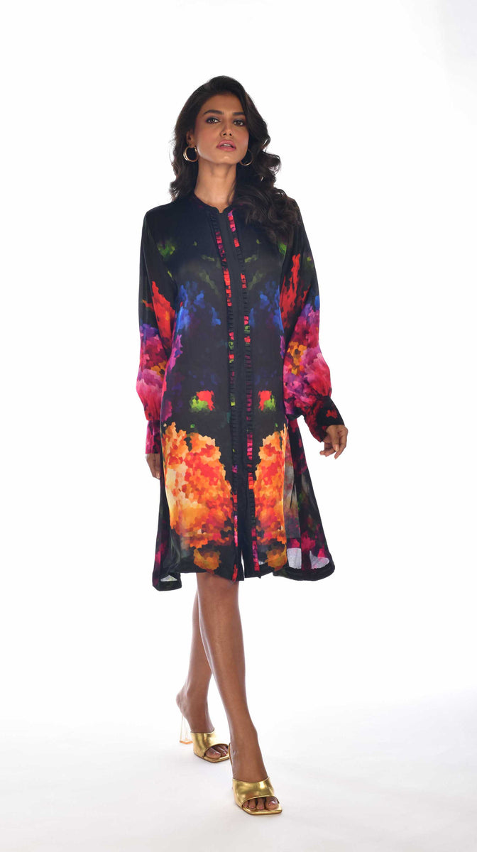 Printed Shirt Dress – Isadaa